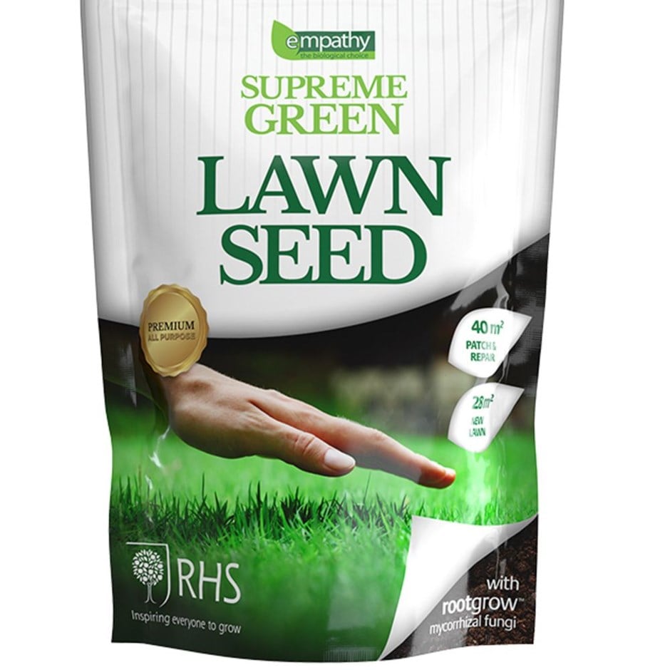 Buy Rhs Supreme Green Lawn Seed With Rootgrow Rhs Supreme Green Lawn Seed