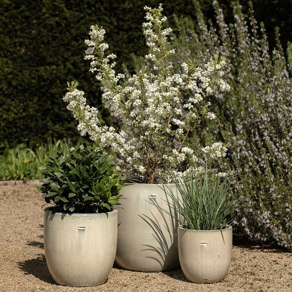 White ceramic pots store