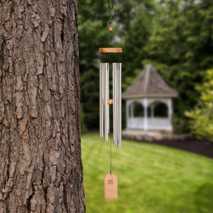 Buy 69cm 27\ Wood & Aluminum Wind Chime Silver finish": Delivery by ...