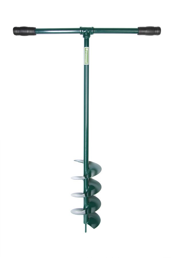 Garden fence post hole auger store