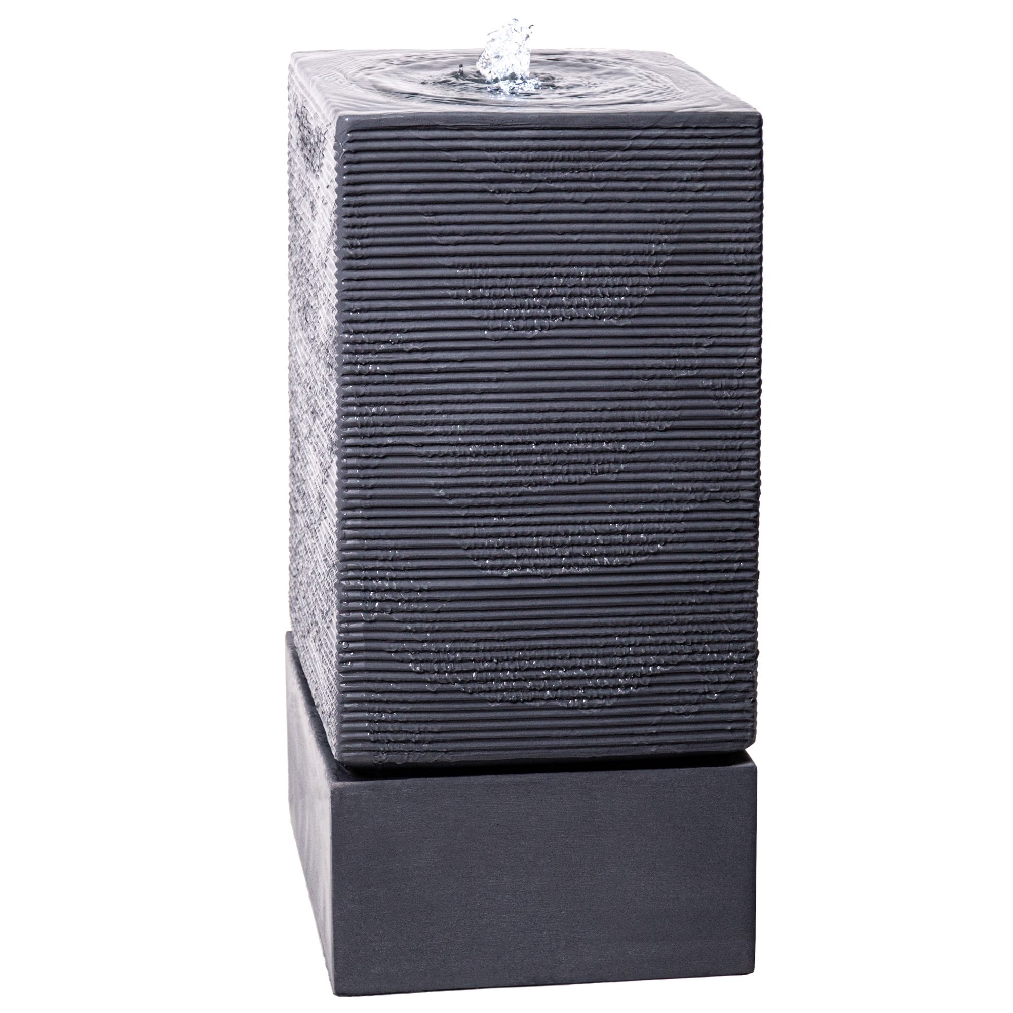 Buy Bari Square Column Rippling Effect Water Feature With LED Lights ...