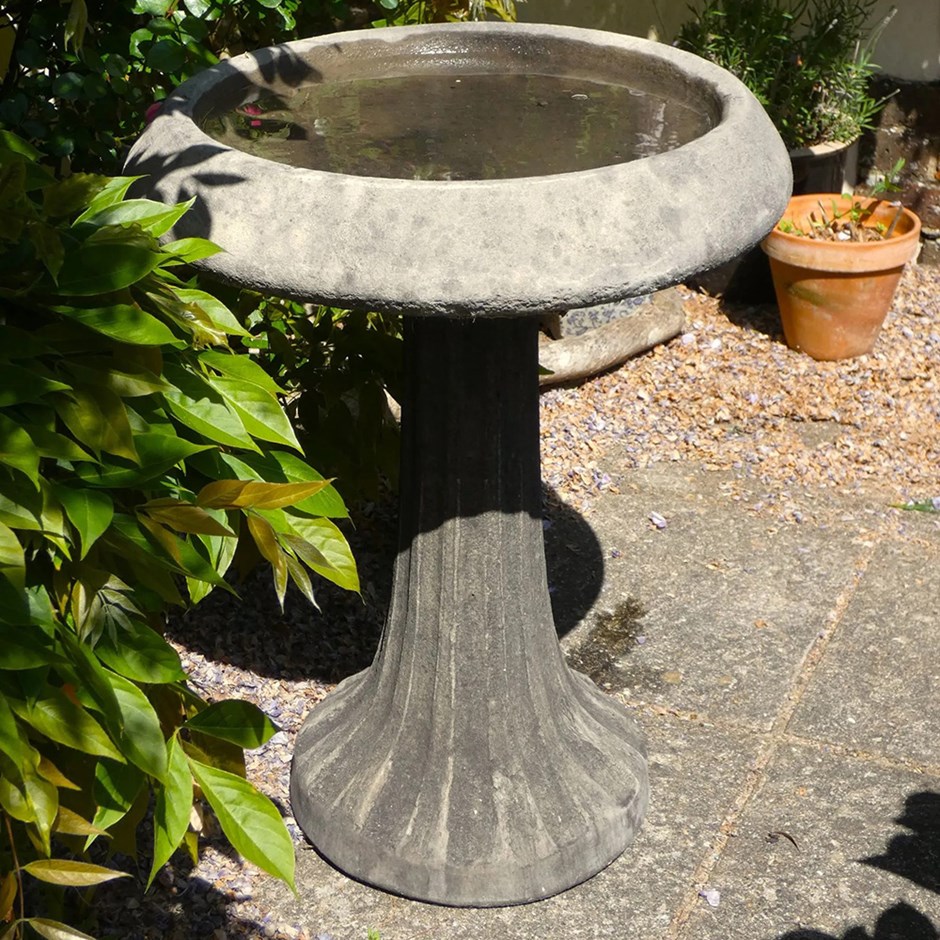 Buy Fluted Stone Bird Bath: Delivery by Primrose
