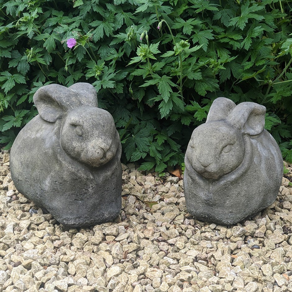 Buy Garden Ornament | Pair Of Rabbits, Medium & Large: Delivery by Primrose