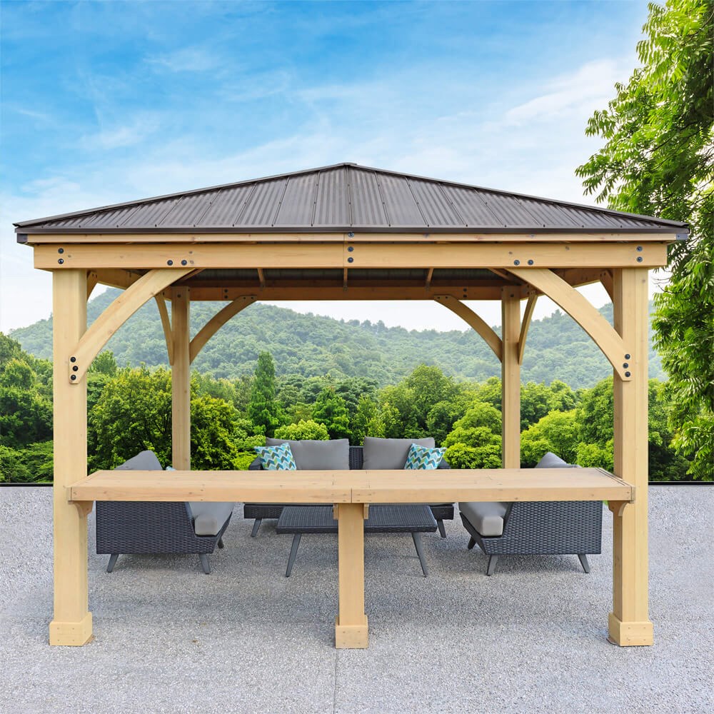 Buy Meridian Cedar Wood Gazebo With 12ft Counter 12 x 12 Ft: Delivery by Primrose