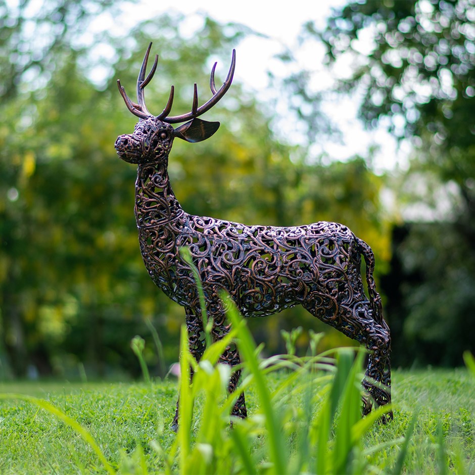 Buy Bronze Deer Iron Sculpture | 120 x 76 cms: Delivery by Primrose