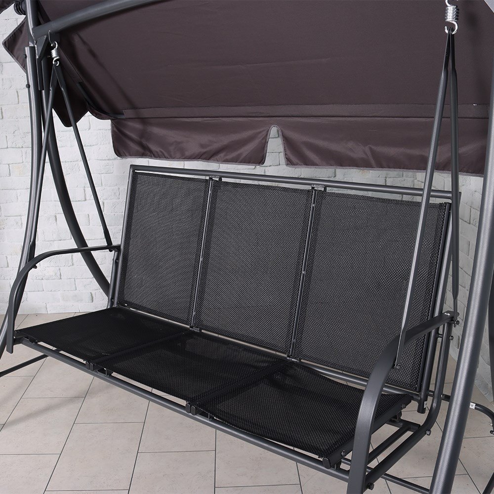 Buy Sorrento Black Garden Swing Hammock | 3 Seater | Aluminium ...