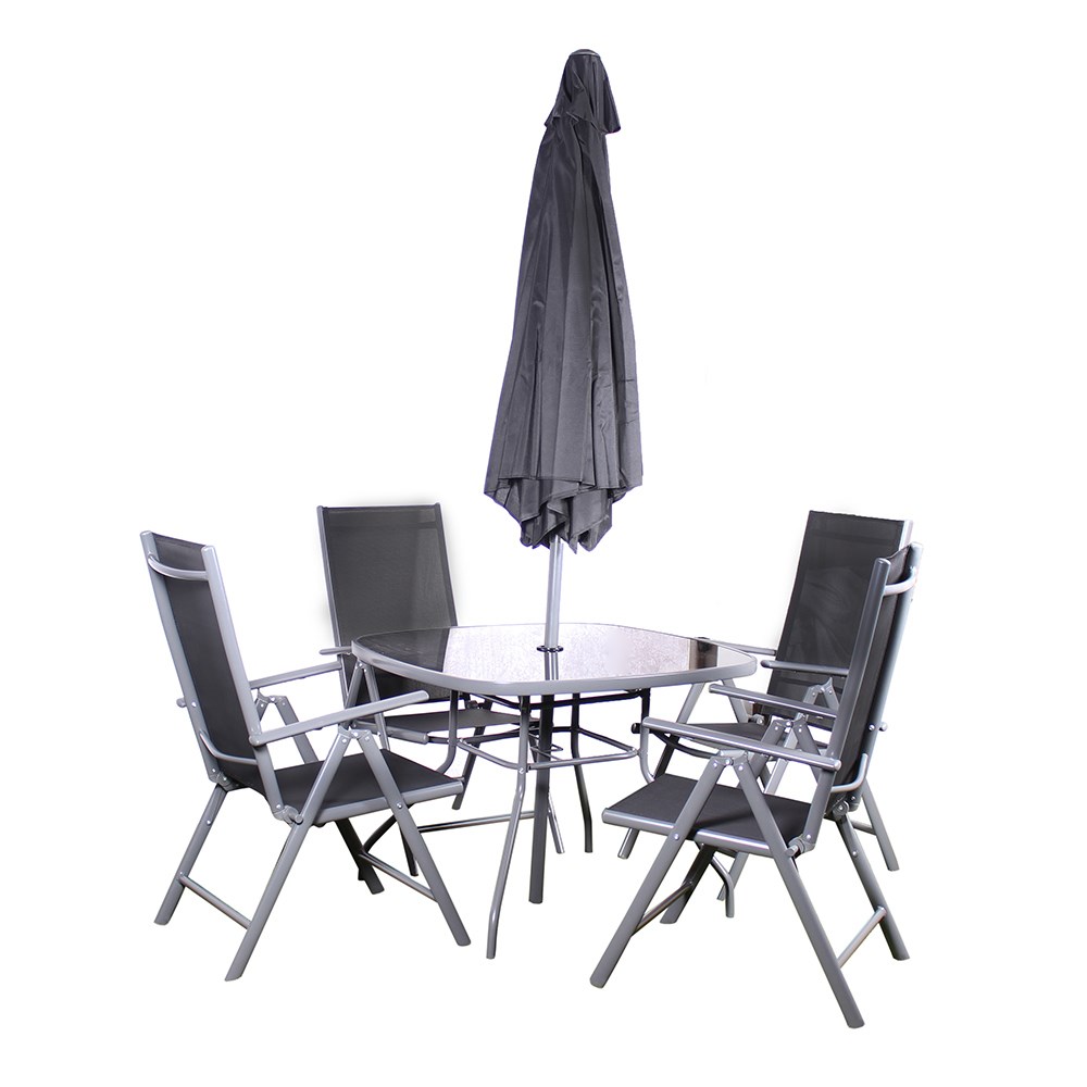 Buy Rio Garden Set With Recliner Armchairs & Parasol | 4 Seater ...