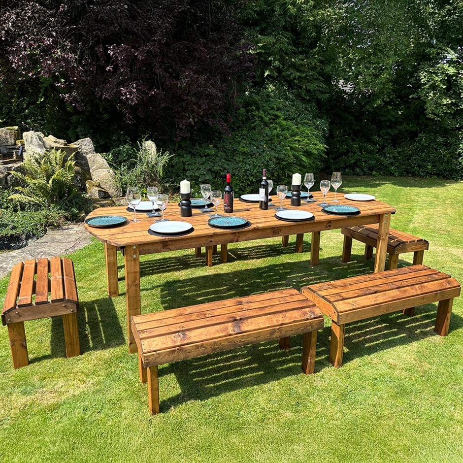 Buy W400cms | Knights Table Set | 10 Seater | Wood: Delivery by Primrose