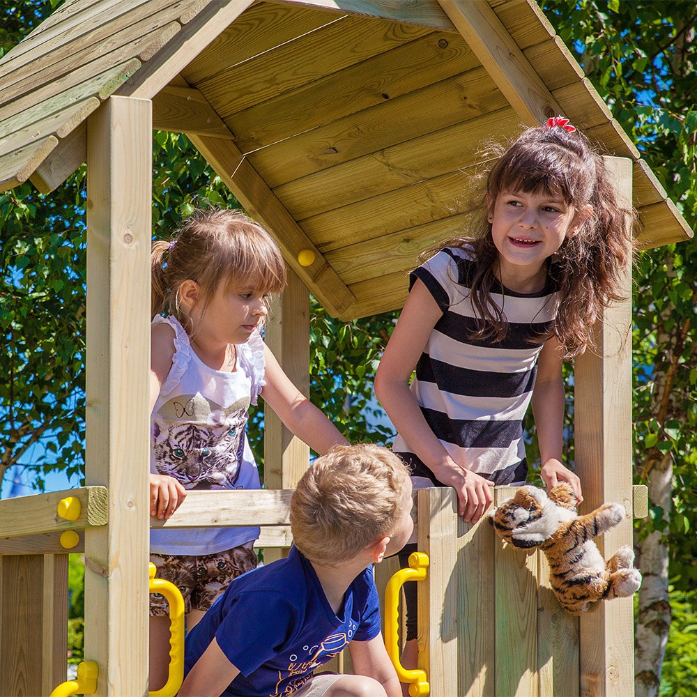 Buy Adventure Peaks Wooden Fortress Climbing Frame with Slide: Delivery ...