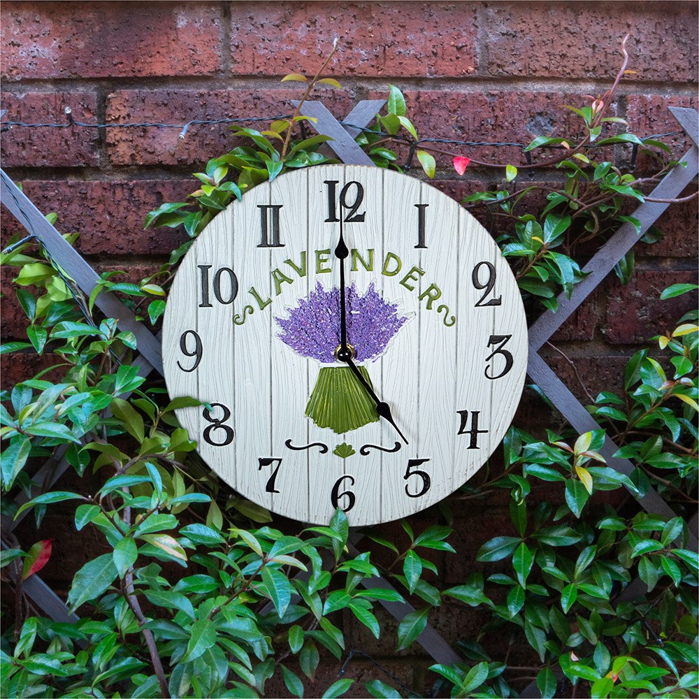 Buy Lavender Design Outdoor Garden Wall Clock | 10" | Battery Powered ...