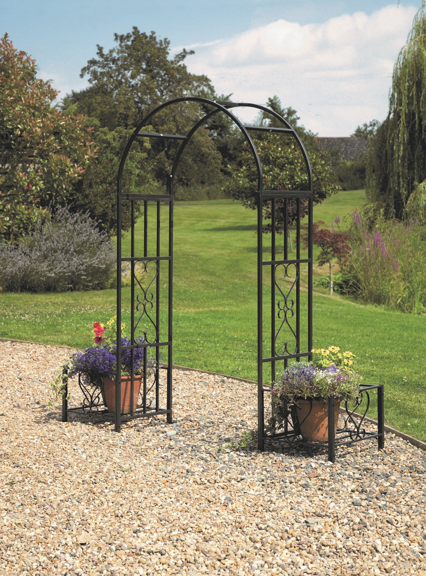 Buy Huntingdon Ornamental Steel Arch & Planter Frames - 2m x 1.1m x ...