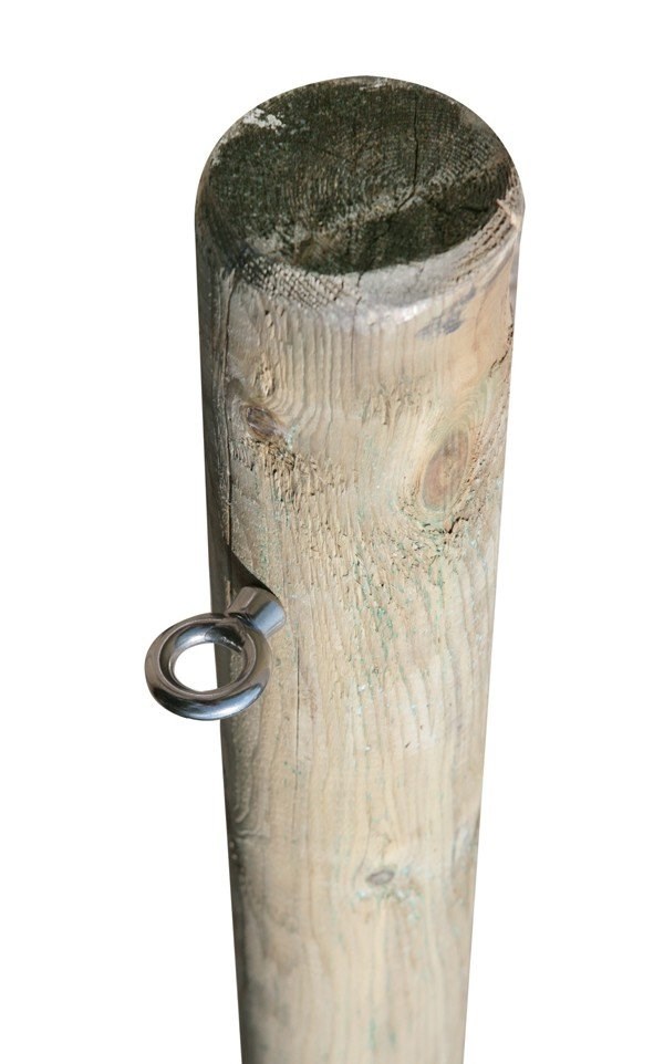 Buy 13ft 1\ / 4m Wooden Shade Sail Pole with Eyebolt Screw - 12cm ...