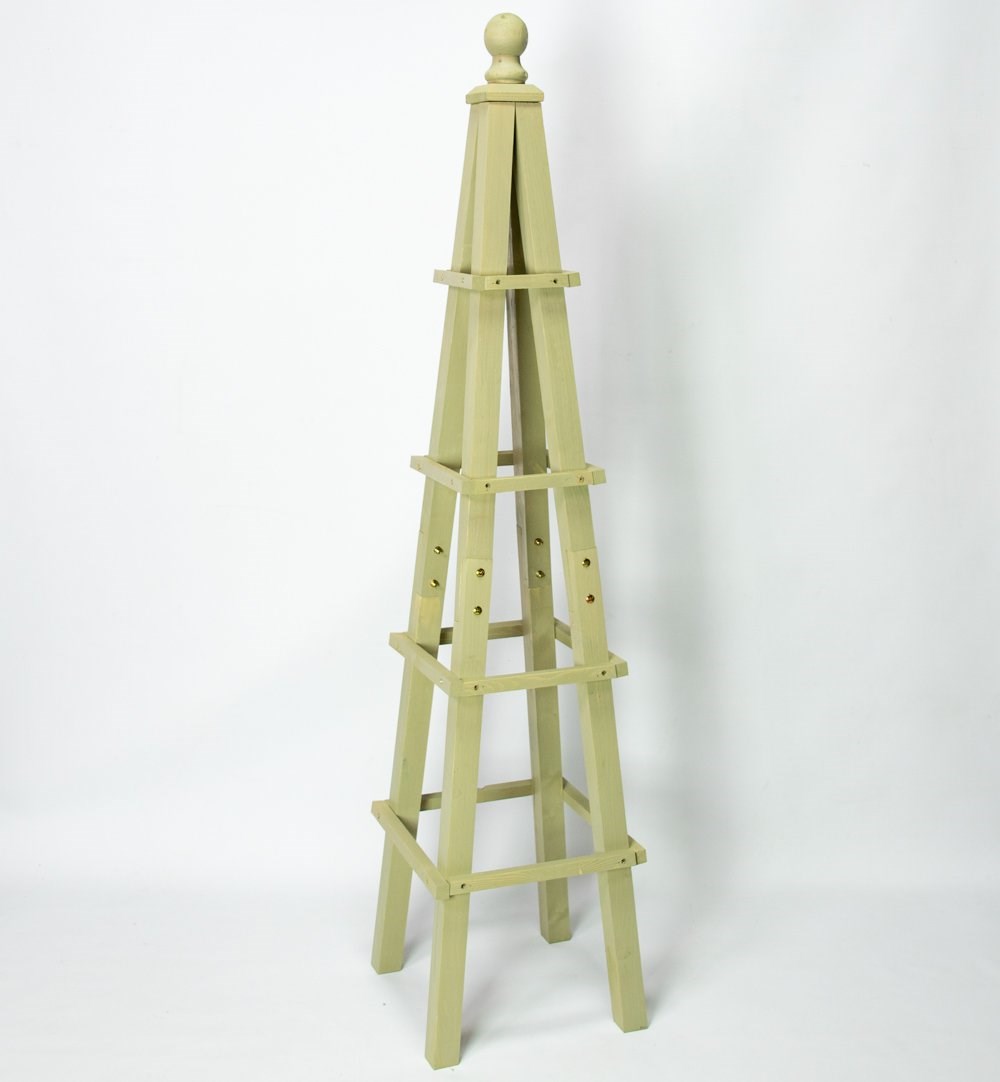 Buy 155cm Premium Sage Wooden Obelisk Plant Support by Lacewing ...