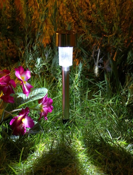 Buy Set of 6 Stainless Steel Solar Border Lights by Solaray: Delivery ...