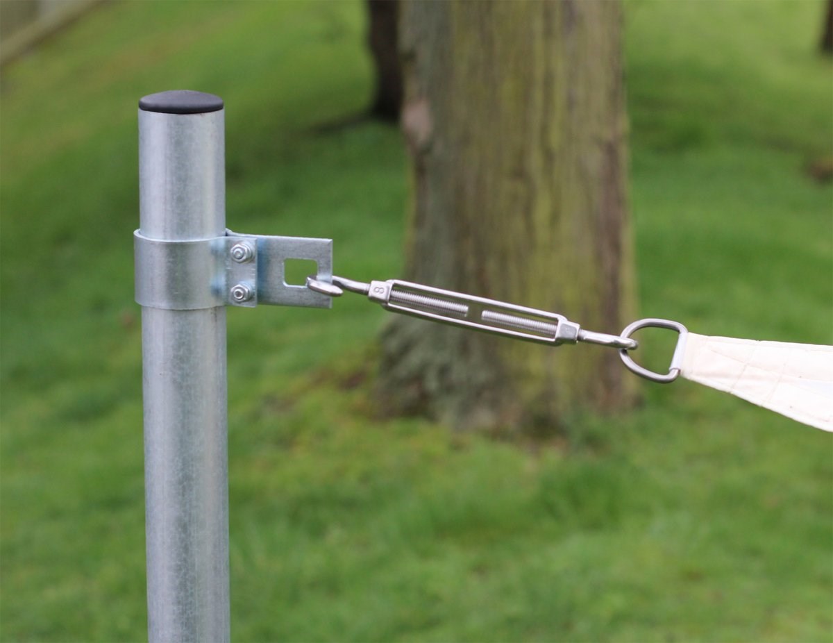 Buy 16ft 4\ / 5m Galvanised Shade Sail Pole With Bracket Clamp ...